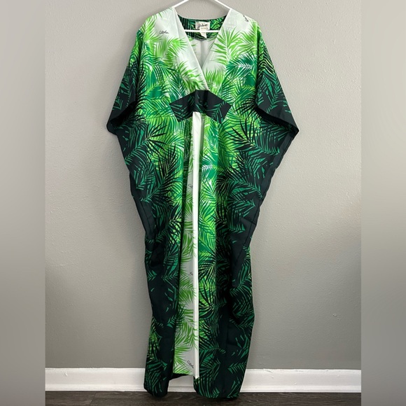Helena’s | Dresses | Vintage Helenas Hawaiian Green Palm Tree Tropical ...
